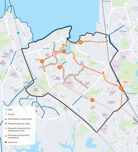 Mangere East and Manukau Preferred Cycling Networks